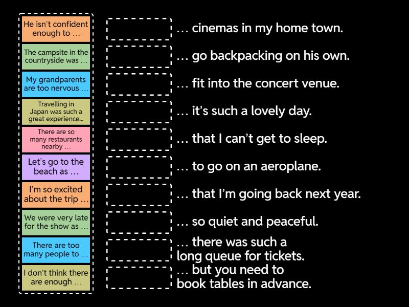 2C- So/such...that; too...to; not ... enough to - Une las parejas