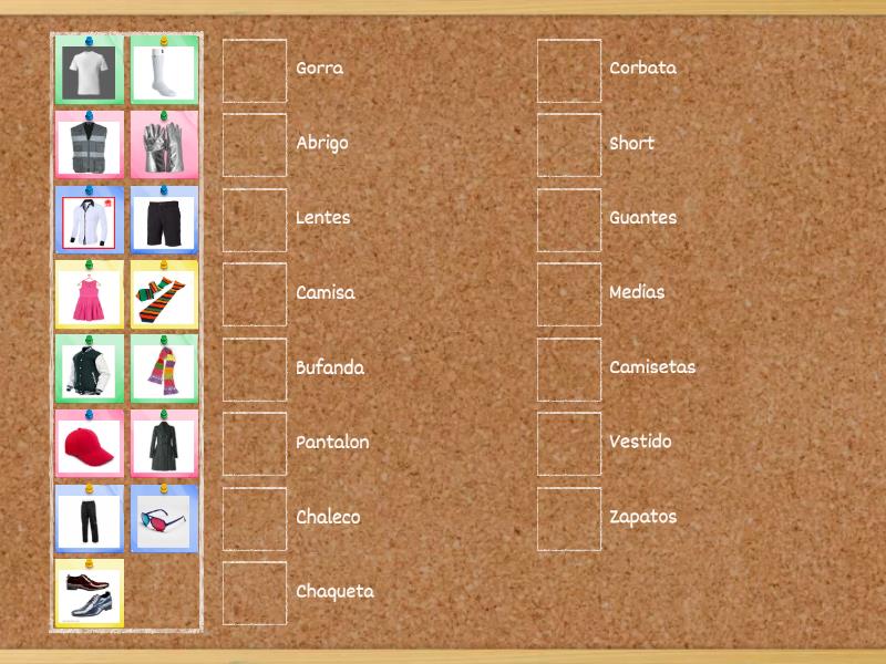 CLOTHES IN SPANISH - Match up