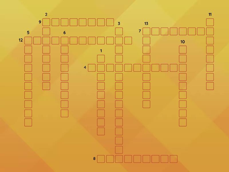 Les fruits et les légumes - Crossword