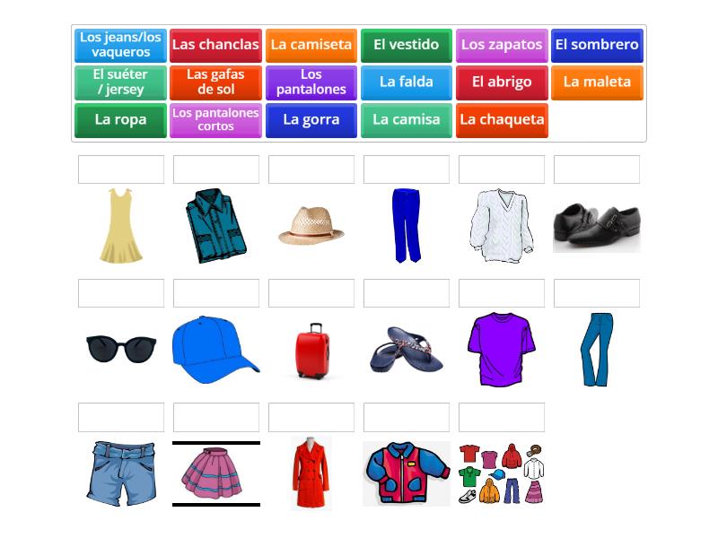 Vocabulario - La ropa - Match up