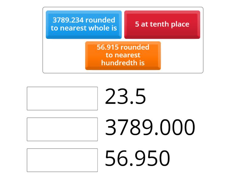 Rounding and place value - Match up