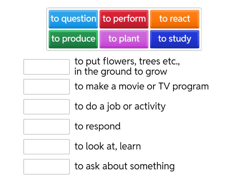 Module E Practice - Page 4 - Worksheet 1 - Q.2 - Match up