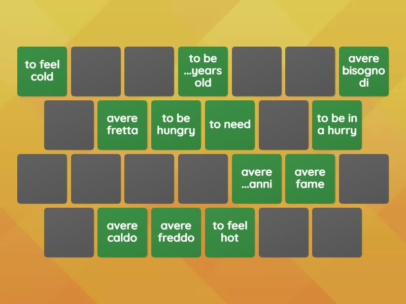 Sentieri 2B - expressions with avere - Matching pairs