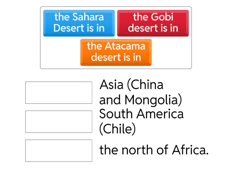 deserts of the world - Match up