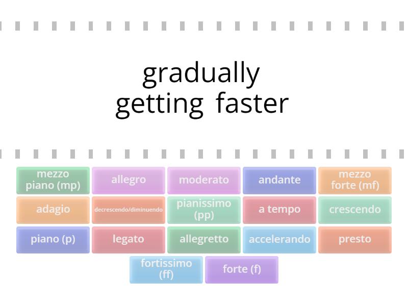 Tempo and Dynamic Markings - Find the match