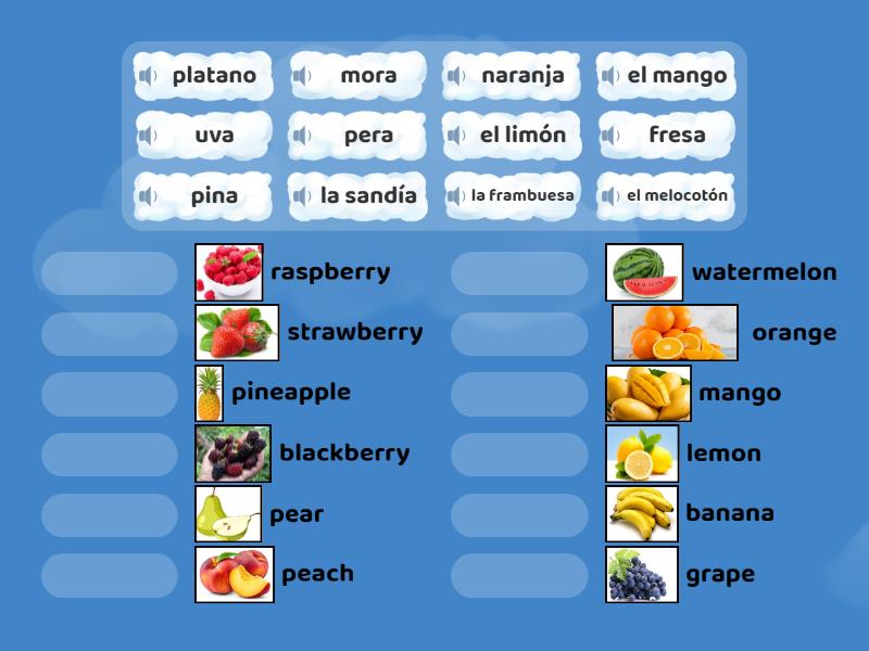 Fruits - Spanish - Match up