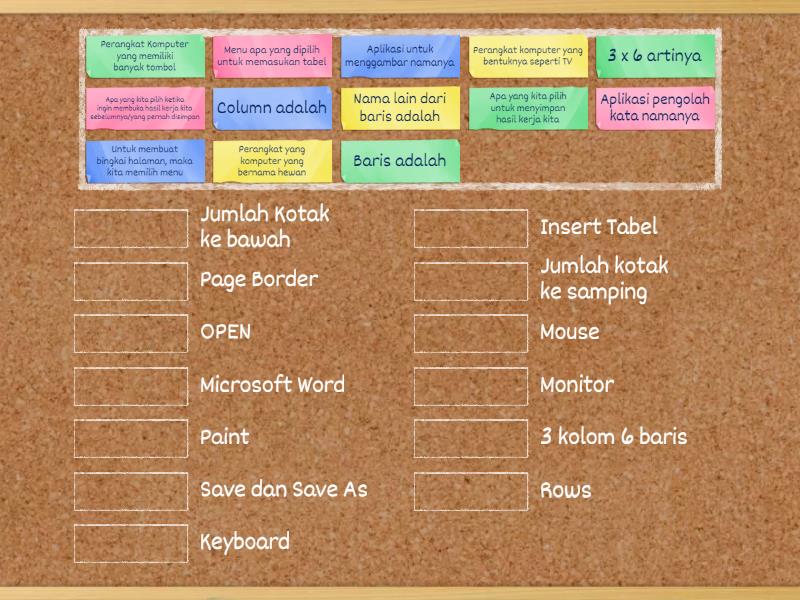 Tabel di Microsoft Word - Match up