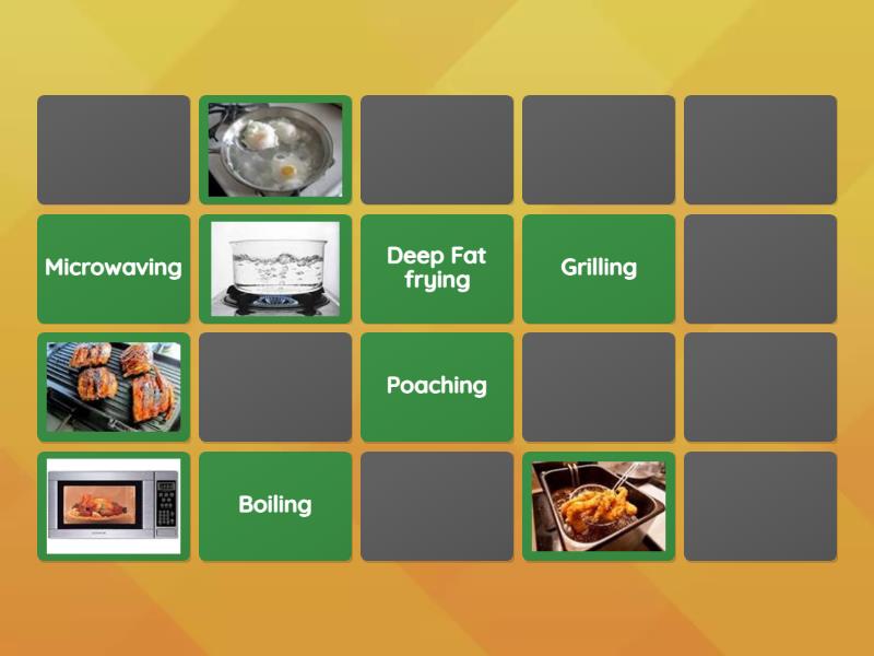 Cooking Methods sorting activity - Matching pairs