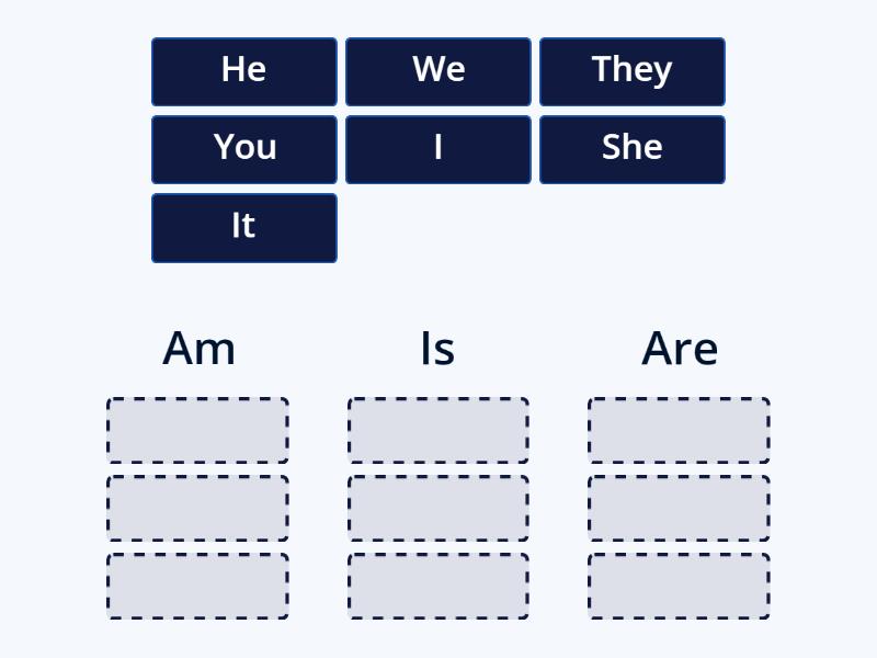 Personal pronouns + verb 'to be' - Group sort