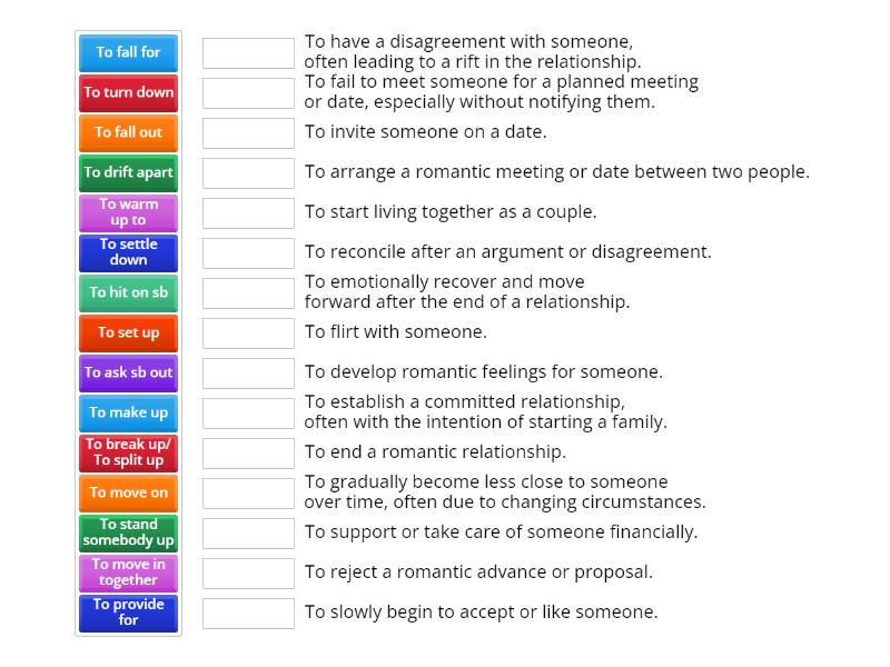 Phrasal Verbs: Relationships - Match up
