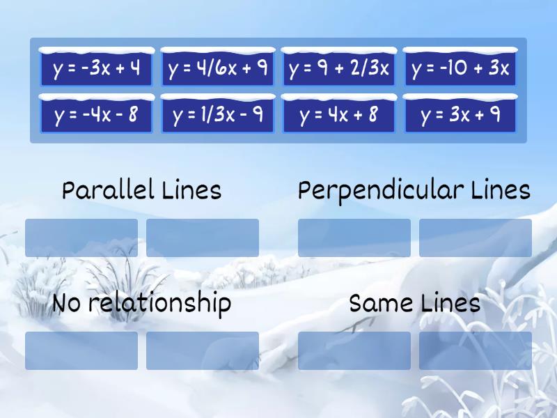 Slopes of Parallel and Perpendicular Lines - Group sort