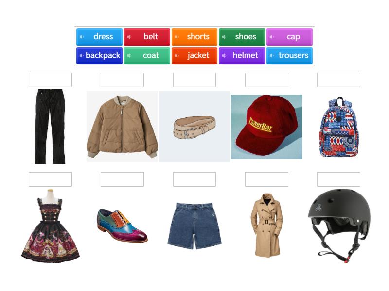 Movers Vocabulary: Clothes 2 - Une las parejas