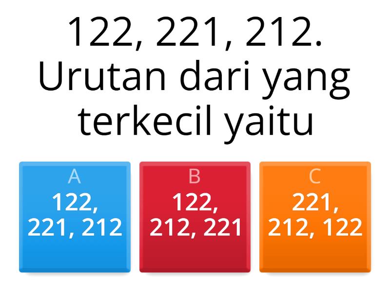 Mengurutkan Bilangan Kelas 2 - Cuestionario
