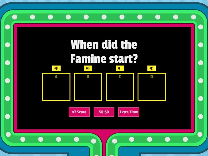 The Great Irish Famine - Gameshow quiz