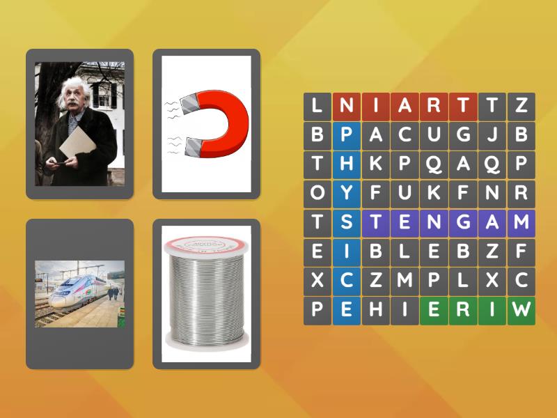 Magnetic suspension train - Wordsearch