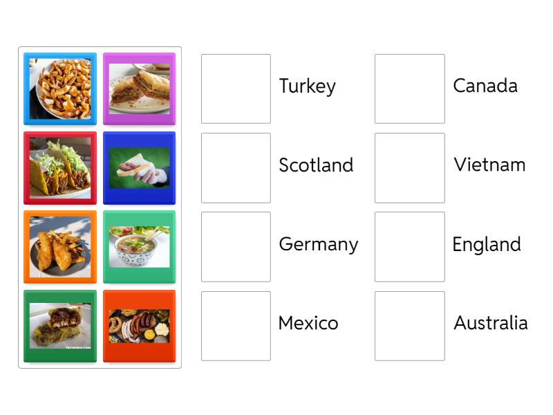 Cultural foods - Match up