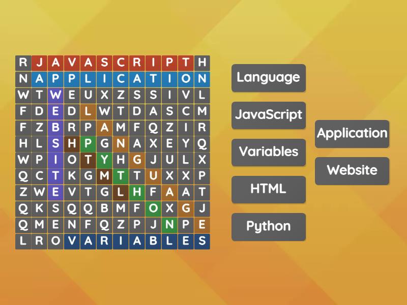 PROGRAMMING WORD SEARCH - Sopa de letras