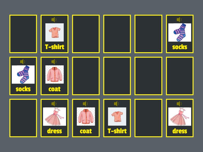 GR1 - Dec. 27 - Clothes Memory Game - Matching pairs