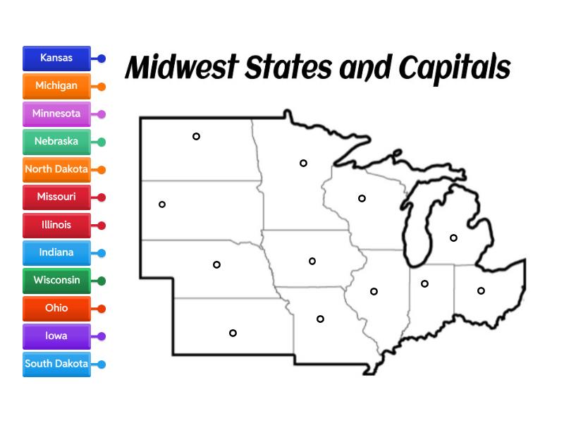 Midwest States - Labelled diagram