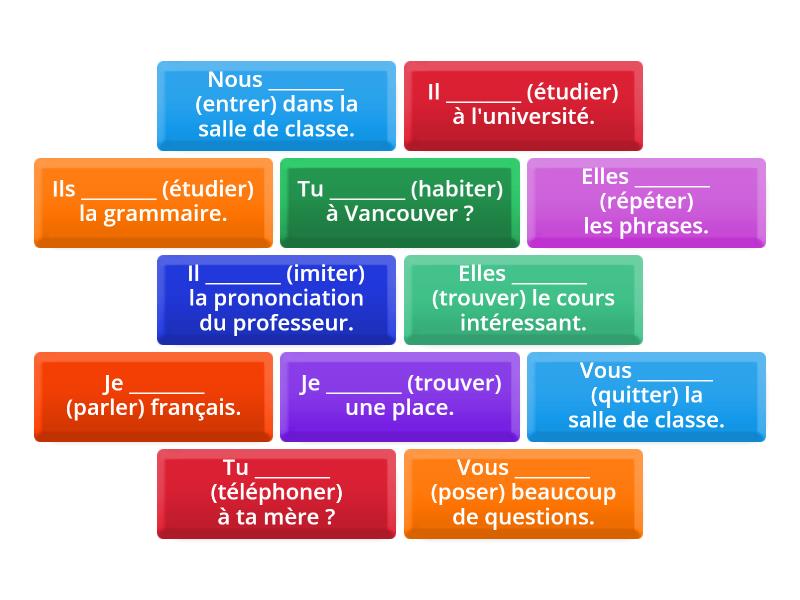 Verbes au présent - Flip tiles