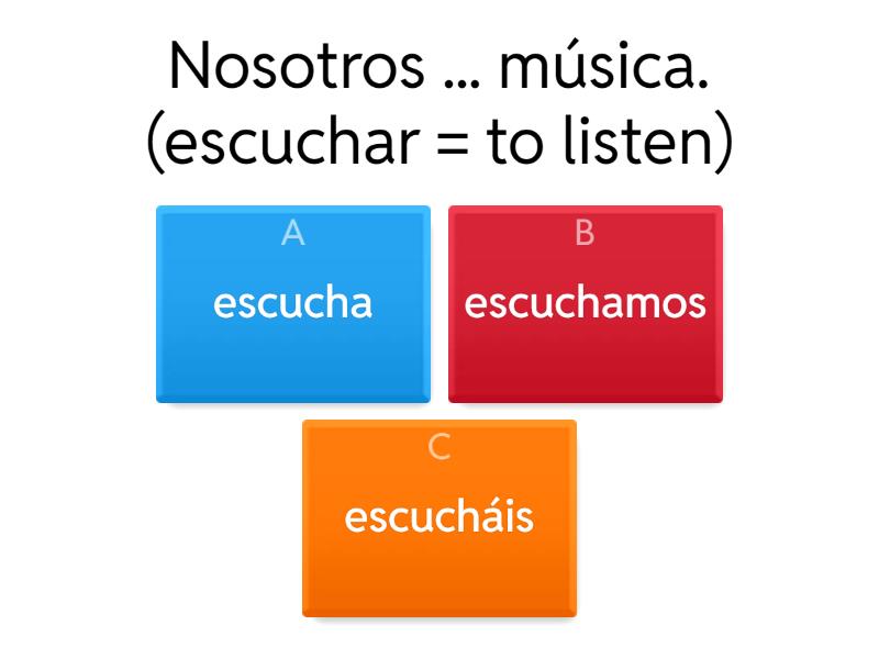 Los verbos regulares en presente de indicativo - Quiz