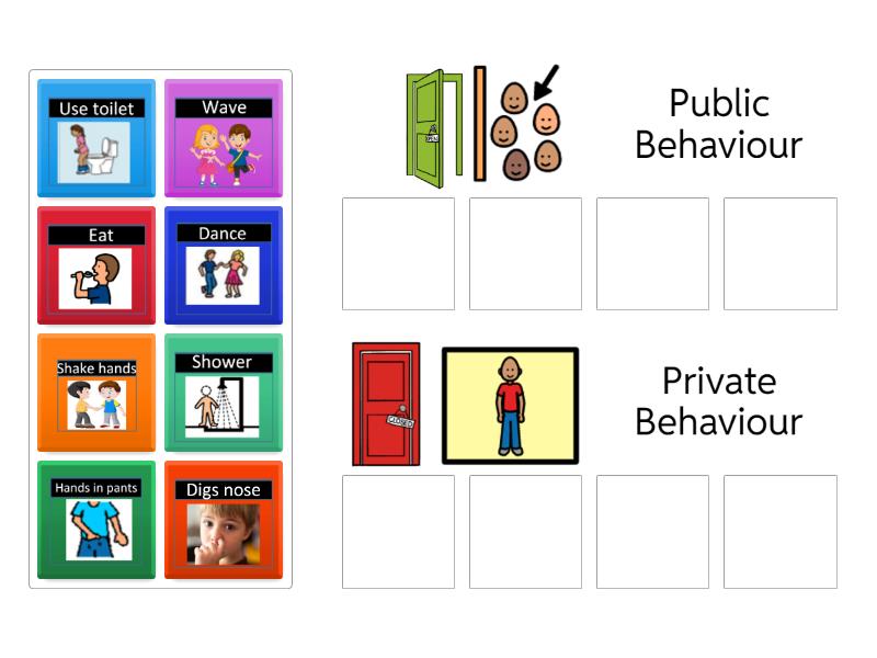 Public vs Private Behaviours - Group sort