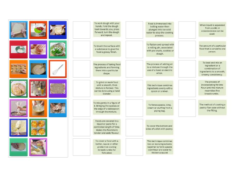Cookery Techniques - Match up