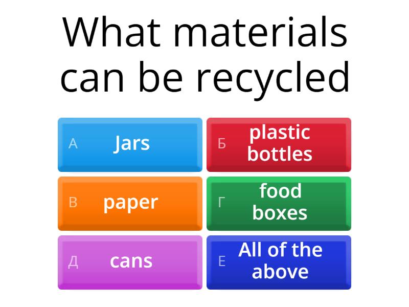 Recycling - Quiz