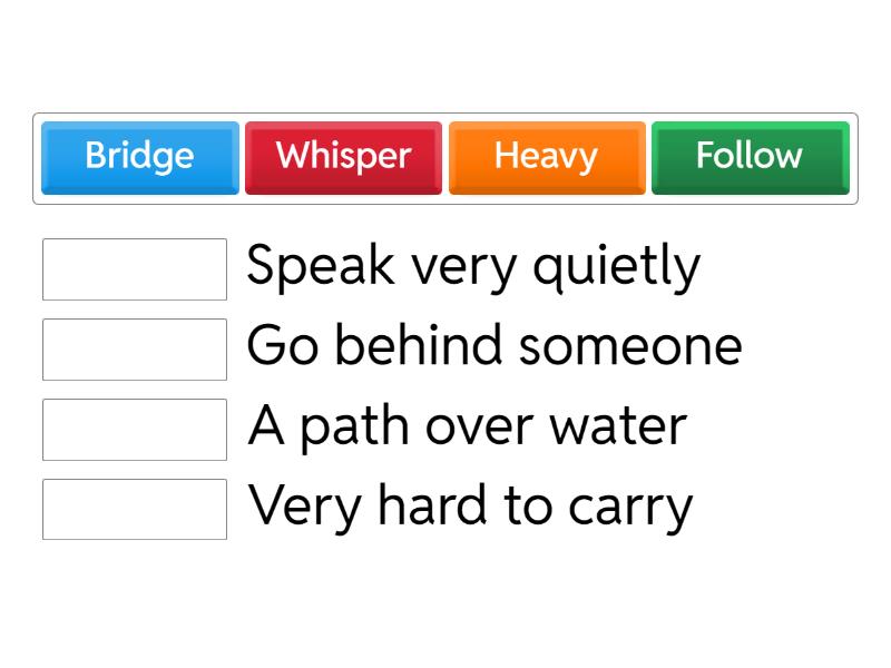 Vocabulary Matching Quiz! - Match up