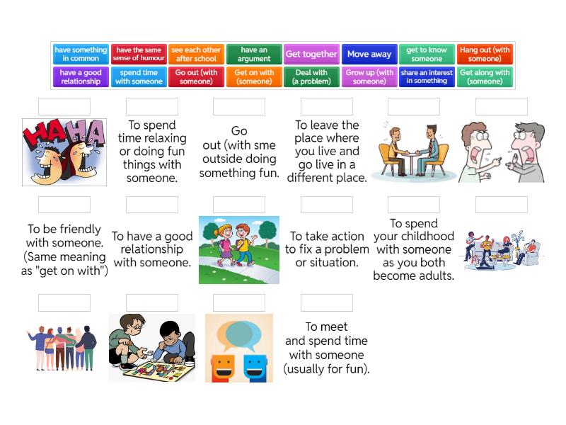 RELATIONSHIPS + phrasal verbs - Match up