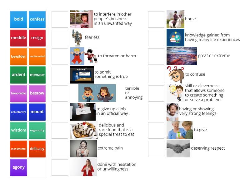 Unit 4 Tier 2 Vocabulary Words "The Adventures of Don Quixote" - Une ...