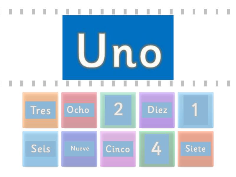 (Spanish numbers 1-10) - Find the match