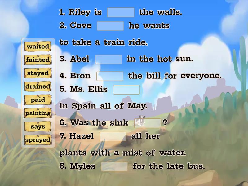 Vowel Teams ai/ay - Complete the sentence