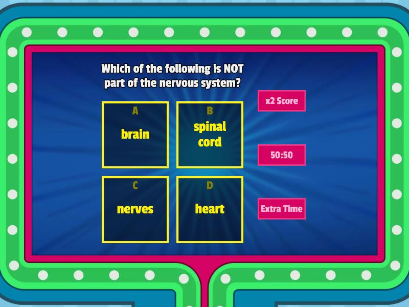 Nervous System Revision - Gameshow quiz