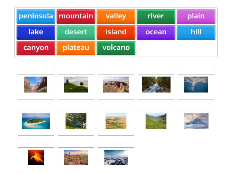 landforms - Match up