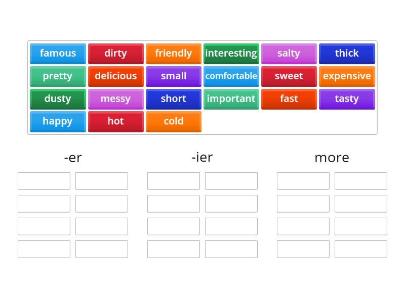 Comparatives - Group sort