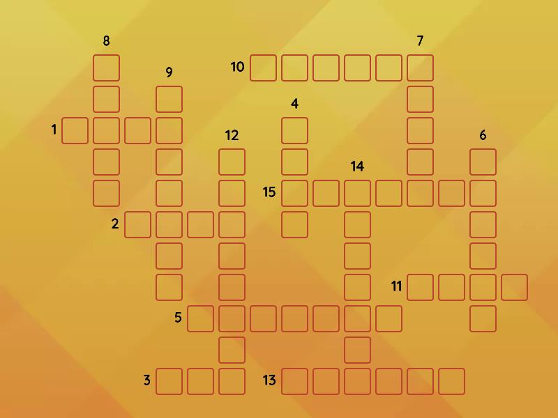 Unit 6 words overview - - Crossword