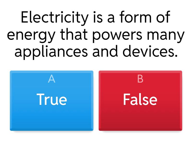 True or False Questions: Electricity - Quiz