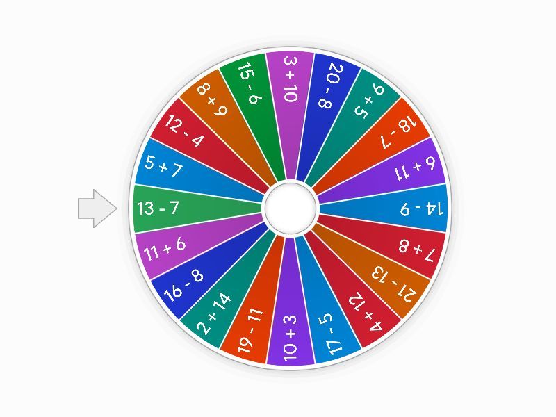 Green 4.8 Basic Facts: Addition and Subtraction within 30 - Spin the wheel