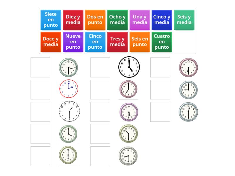 Hora en punto y hora y media unir - Match up