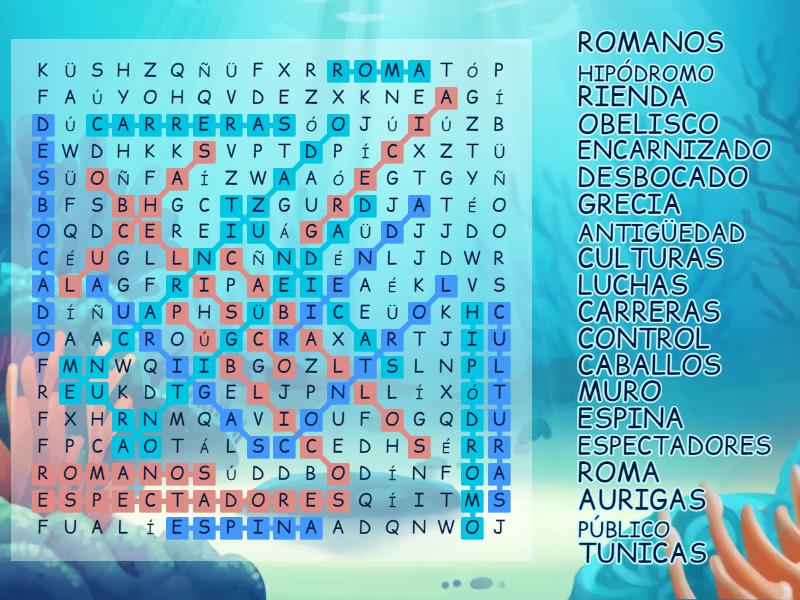 sopa de letras sobre la antigua Grecia - Tìm từ