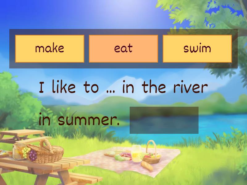 Summer activities sentences - Complete the sentence
