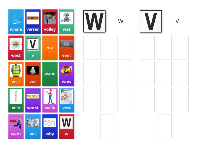 /v/ /w/ minimal pairs - Group sort