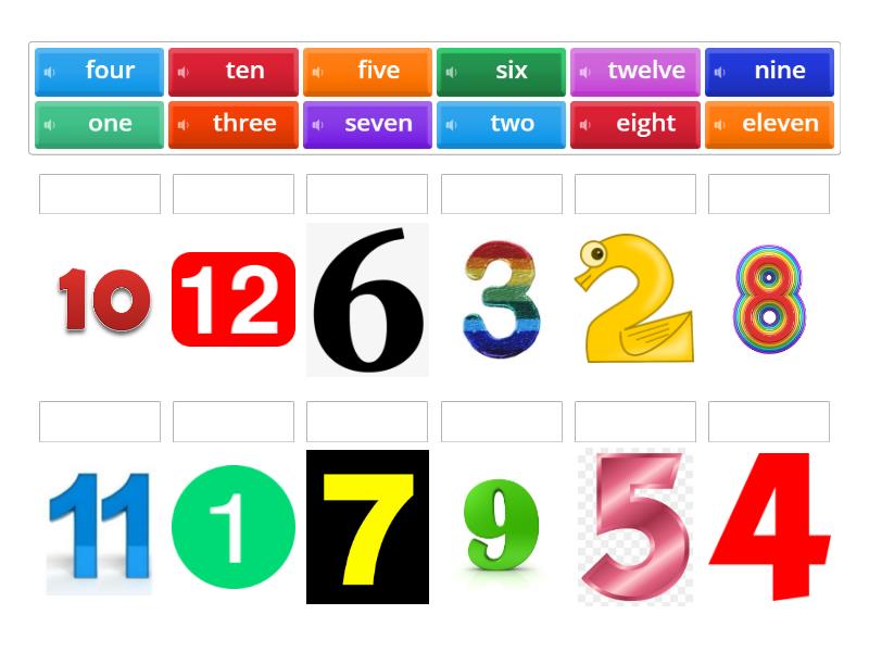 Numbers 1-12 - Match up