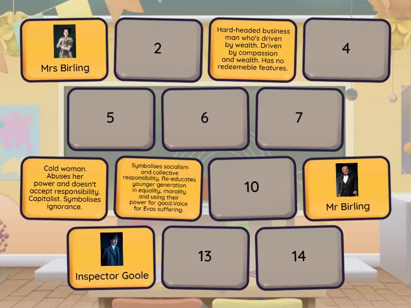 An Inspector Calls- Characters - Matching pairs