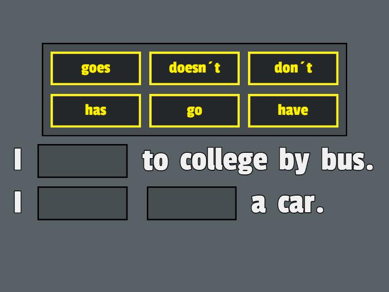 A1-1 Simple present statements - Complete the sentence