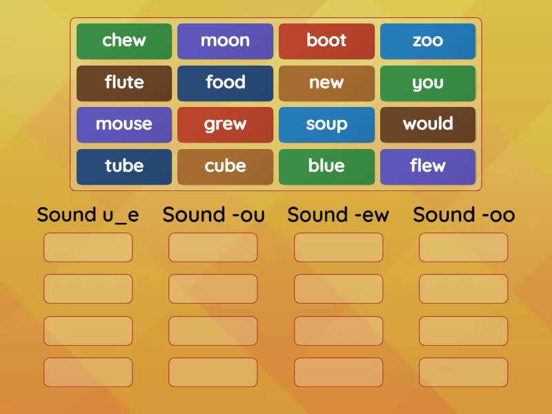 FFG4- U9- L4 -@ Phonics ue, ou,ew, oo - Group sort