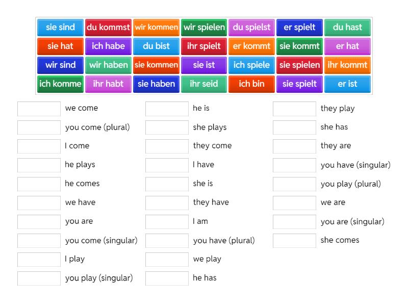 German Regular verbs 1 - Match up
