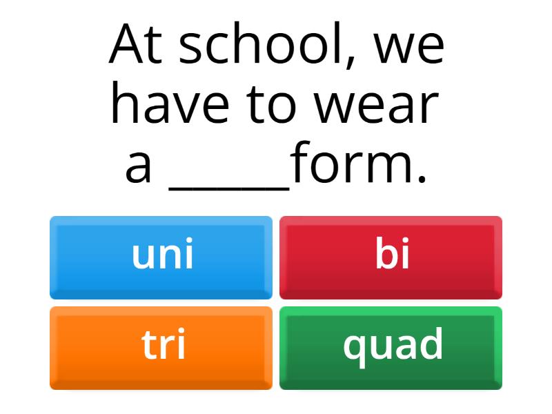 LIfTT Latin number prefixes - Quiz