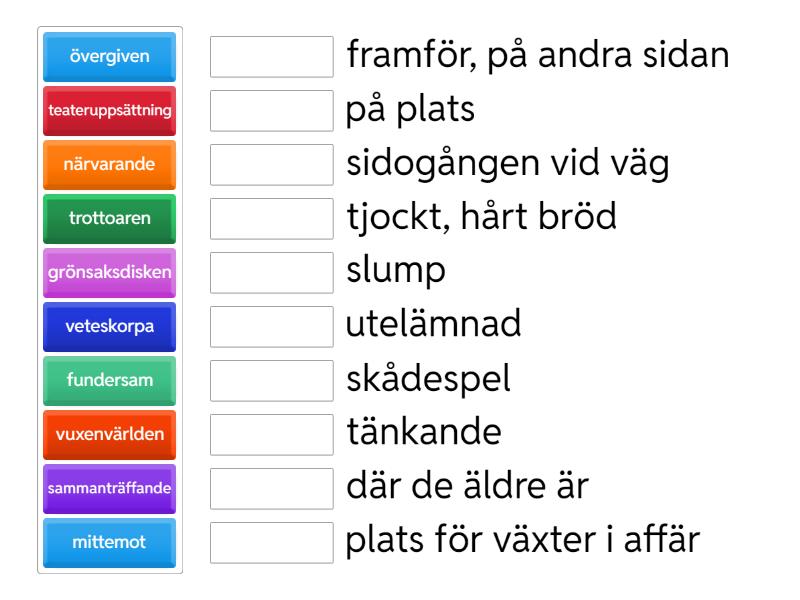 7c Veckans ord v. 7 - Une las parejas